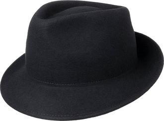 LIPODO Trilby Hut aus Wollfilz Herrenhut Made in Italy Herbst Winter dunkelblau XL (60-61 cm)