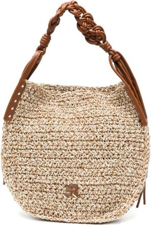Ermanno Scervino Femme, Sacs, Beige, Taille: ONE Size Raffia Shoulder Bag