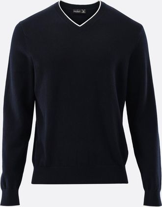 van Laack Pullover mit V-Ausschnitt mit Kaschmir und Baumwolle