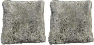 G&ouml;zze Wohnkissenh&uuml;lle, Kunstfell in edler Pelzoptik, Design Wolf, 50 x 50 cm - Hellbraun (Packung mit 2)