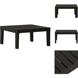 vidaXL Lounge-Gartentisch Kunststoff Grau - Gartenstuhl - Loungetisch - Kunststoffe M&ouml;bel - Au&szlig;enbereich Dekoration - Balkonm&ouml;beln