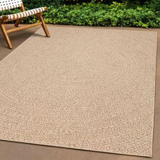 vidaXL Teppich zizur 240x240 cm Jute-Optik Indoor und Outdoor Vidaxl