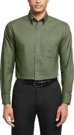 Van Heusen Herren Regular Fit Oxford Solid Klassisches Hemd, Dunkelgrün, 37 cm-38 cm Hals 81 cm-84 cm Ärmel