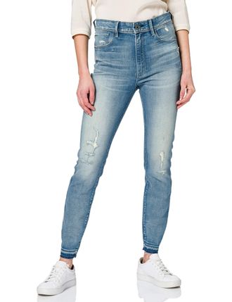 G-Star RAW Damen Kafey Ultra High Skinny Ripped Edge Ankle Jeans, Blau (Vintage cool Aqua Destroyed D16820-C052-C278), 26W / 28L