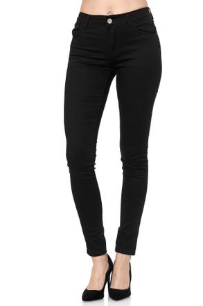 Elara Damen Stretch Hose Push Up Jeans Gummizug Chunkyrayan YA528 Black 44 (2XL)