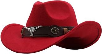 Generic Chapeaux occidentaux pour femmes, chapeau de cowboy tendance pour lhiver, lext&eacute;rieur, cowboy, casquettes de baseball &agrave; paillettes pour adultes, Rouge,