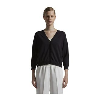 PESERICO Femme, Pulls, Bleu, Taille: 38 FR Gilet noir &agrave; rayures