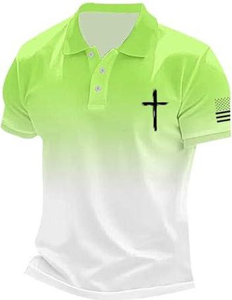 Generic Polo &agrave; manches courtes pour homme - T-shirt de travail respirant - Coupe droite - Polo d&eacute;t&eacute; d&eacute;contract&eacute; et l&eacute;ger - Pour homme, Vert menthe., M