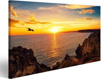 Islandburner Bild auf Leinwand Ruhiger Sonnenuntergang Szene Ozean Landschaft Sonnenlicht Reflektiert Wasser Bilder Wandbilder Poster