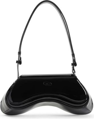 Diesel Femme, Sacs, Noir, Taille: ONE Size Sac bandouli&egrave;re en cuir verni