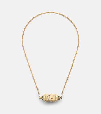 Marie Lichtenberg Halskette Milky Way aus 18kt Gelbgold mit Diamanten und Rubinen