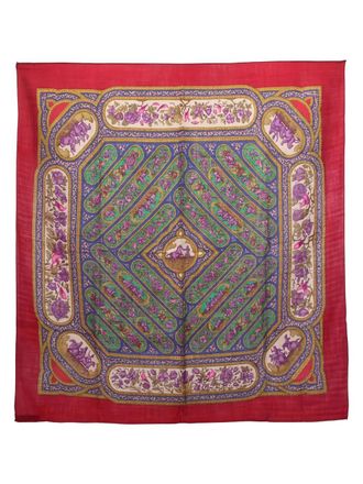 Hermès 2010s Qalamdan Carré 90 Schal - Rot