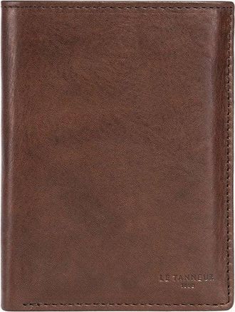 Le Tanneur Portefeuille vertical moyen modèle zippé 3 volets en cuir huilé