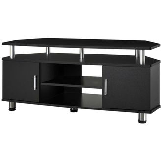 HOMCOM Homcom Mobile Porta Tv Classico Da Soggiorno Con 2 Ripiani E 2 Armadietti Nero