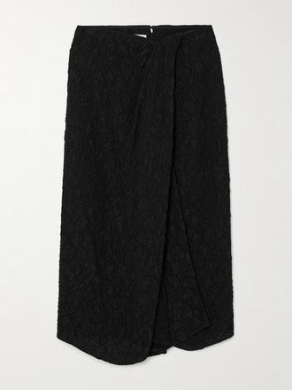Dries Van Noten Midirock Aus Cloqu&eacute; Mit Wickeleffekt - Schwarz