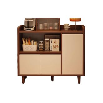 Generic Kleines Sideboard, Massivholz-Wohnzimmerschrank, Aufbewahrungsschrank mit Soft-Close-Scharnieren und verl&auml;ngerten Massivholzbeinen, geeignet for Schla