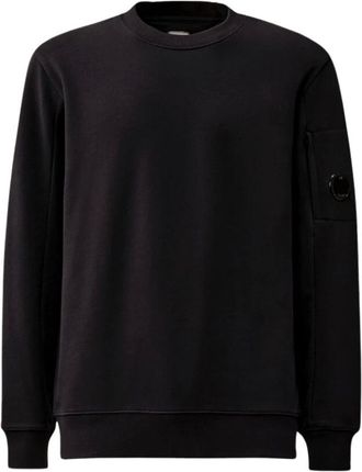 C.P. Company C.p. Company - Diagonal Raised Fleece Crewneck Lens SweaT-shirt - Homme - Sweatshirts et sweats &agrave; capuche - Bleu - Taille: S