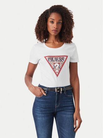 Guess T-Shirt W6YI25 K4344 Wei&szlig; Slim Fit