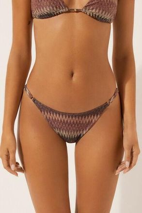 Calzedonia Tanga-bikinihose Golden Chevron Braun