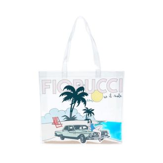 Fiorucci Femme, Sacs, Multicolore, Taille: ONE Size Sac Fourre-Tout à Imprimé Graphique Blanc
