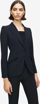 Alexander McQueen Blazer aus Blatt-Cr&ecirc;pe mit Revers-Schulter - Item 585442QEAAA1000
