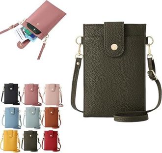 Generic Portefeuille vertical ultra fin pour femme, sac &agrave; bandouli&egrave;re en polyur&eacute;thane, porte-monnaie avec fentes pour cartes, sac &agrave; bandouli&egrave;re 2025, Vert, Ta