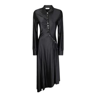 Paco Rabanne Drapiertes Midikleid - - Dresses - Damen - Schwarzk - XS