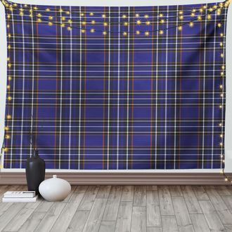 Abakuhaus Plaid Wandteppich, Traditionelles, lebhaftes Muster aus Schottland Land Ornate Abstract Plaid Print, aus Weiches Mikrofaser Stoff Wand Dekoration Für 