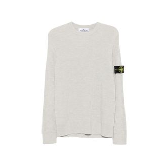 Stone Island Logo-patch Ribbed-knit Sweater