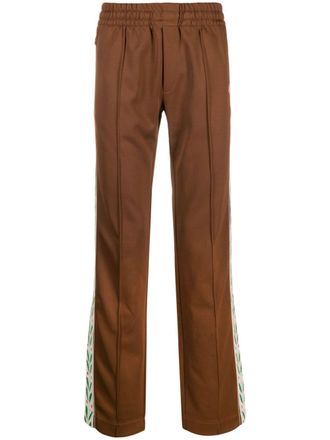 Casablanca pantalon de jogging droit à patch logo - Marron
