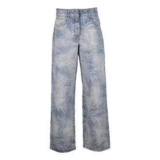 Palm Angels Palms Jacquard Loose - - Jeans - Damen - Blau - W27