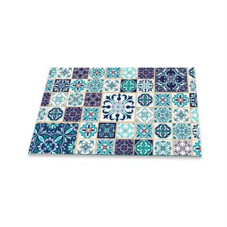 Decorwelt Herdabdeckplatte Abdeckung Ceranfeld Abdeckplatte Schneidebrett 1-Teilig 80x52 Mosaik Mehrfarbig Spritzschutz Glasplatte Ceranfeldabdeckung Schutz Her