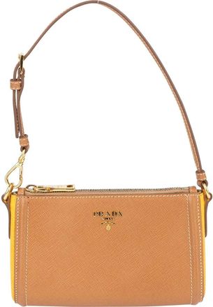 Prada Crossbody Bags - Prada Bicolor Saffiano Leather Mini Handbag - Gr. unisize - in Braun - für Damen