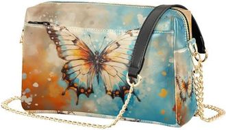 Mnsruu Sacs à bandoulière pour femme, sac à main en cuir avec motif papillon