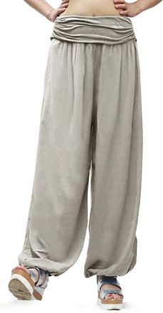 Glamexx24 Damen Haremshose leichte Pumphose Yogapant Pluderhose Freizeithose Sommerhose Aladin-Hose Sarouelhose