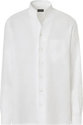 Ermenegildo Zegna Homme, Chemises, Blanc, Taille: L Linen shirt