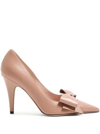 Valentino Garavani escarpins en cuir &agrave; talon Bowow - Tons neutres