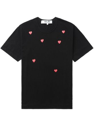 Comme Des Garçons t-shirt Scattered à logo imprimé - Noir
