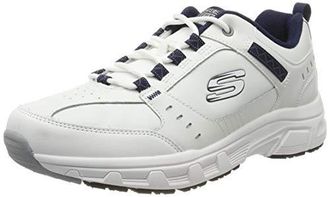 Skechers Oak Canyon Redwick Hommes Formateurs, White Leather/Synthetic/Textile/Navy Trim, 41.5 EU
