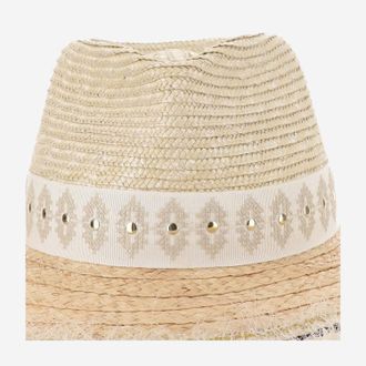 Ferruccio Vecchi Womens Straw And Viscose Blend Hat Natural