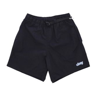 Obey Schwarze Web-Shorts mit Verstellbarem G&uuml;rtel - - Shorts - Herren - Schwarzk - XL