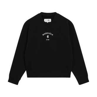 Maison Margiela Femme, Sweatshirts et sweats &agrave; capuche, Noir, Taille: 38 FR Signature Jersey SweaT-shirt