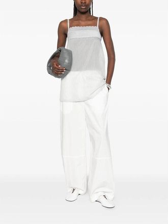 Low Classic Strip Dress - White