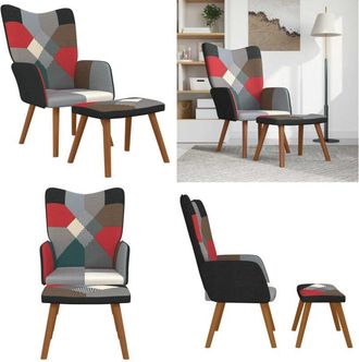 vidaXL Relaxsessel mit Hocker Patchwork Stoff - Sessel - Relaxsessel - Wohnlandschaft - Lounge M&ouml;bel - Patchwork Sofa - Home & Living