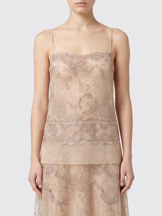 Ermanno Scervino Top de soir&eacute;e en cr&ecirc;pe brod&eacute; de strass avec encolure carr&eacute;e