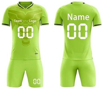 Generic Maillots et shorts de football personnalis&eacute;s avec num&eacute;ro de nom et logo de l&eacute;quipe pour enfants, adultes, jeunes fans, 3-7, L