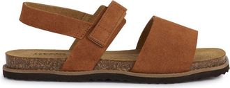 Geox Damen D LEUCA C Flat Sandal, COGNAC, 37 EU