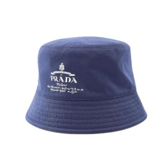 Prada Pre-owned Logo Print Cotton Polyester Bucket Hat - - Pre-owned - Herren - Blau - ONE SIZE