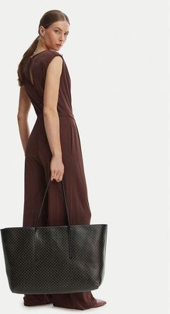 Calvin Klein Handtasche Emblem Aop Large Tote W/ Pouch LV04F3364G Schwarz