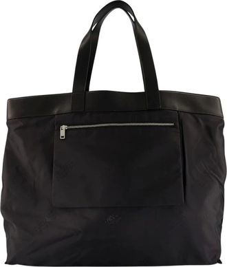 Maison Margiela Homme, Sacs, Noir, Taille: ONE Size Reverse Maxi Tote Bag avec Bordure en Cuir